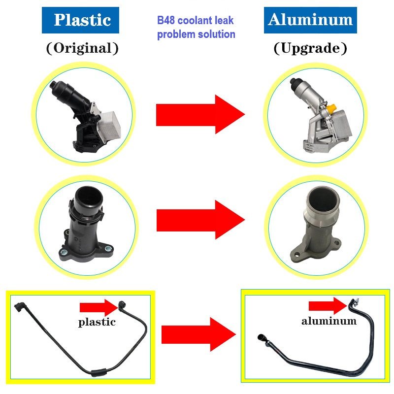 B48 Coolant Leak Fix Set BMW F30 B48 320 330 Upgrade Aluminum Oil ...