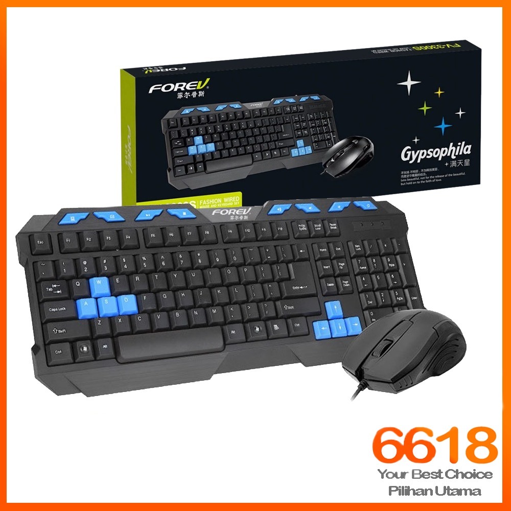 Forev FV-3300S Wired Keyboard Silent Button Laptop Laptop PC Gaming ...
