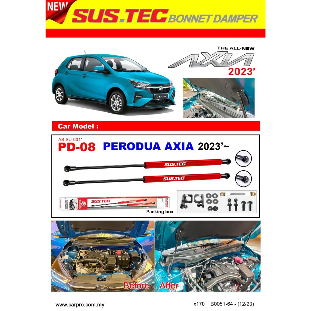 PERODUA AXIA 2023 2024 FRONT BONNET BONET HOOD DAMPER ABSORBER | Shopee ...