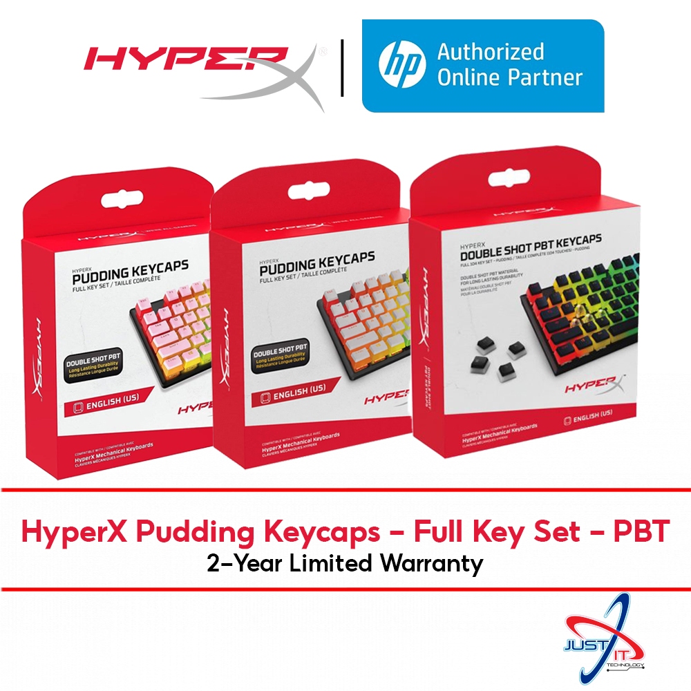 HYPERX PUDDING KEYCAPS - FULL KEY SET -PBT - (BLACK / WHITE / PINK ...