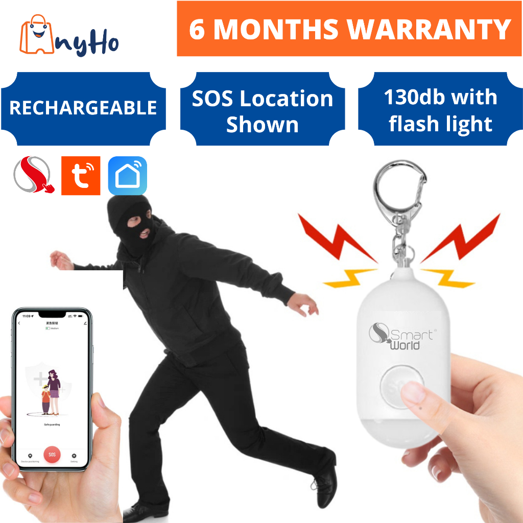 TUYA BLUETOOTH SMART Personal Alarm Location Tracker SOS Panic Button ...