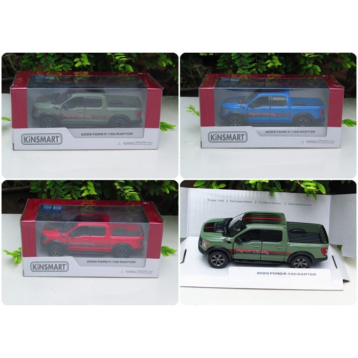 Kinsmart (12cm) 2022 Ford F-150 Raptor Pickup Truck Diecast Model Car ...