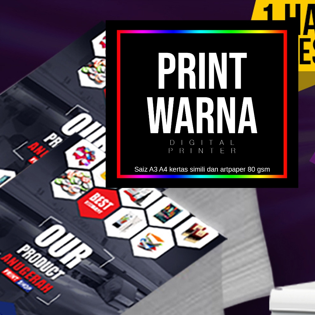 HITAM PUTIH Print Color Print and Print Black and White Sizes A4 and A3 ...