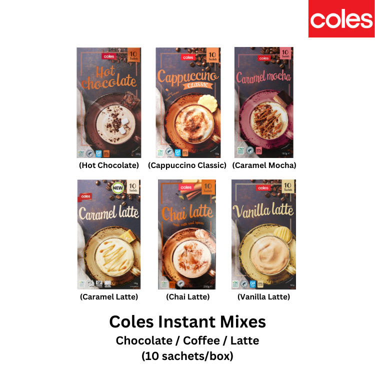 Coles - Instant Mixes (Hot Chocolate / Cappuccino Classic / Caramel ...