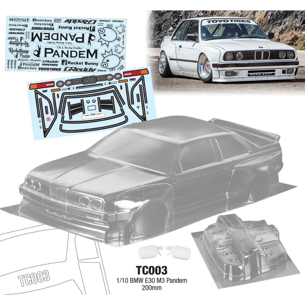 Team C Body Shell 1/10 Clear Body TC003 BMW E30 M3, 200mm | Shopee ...