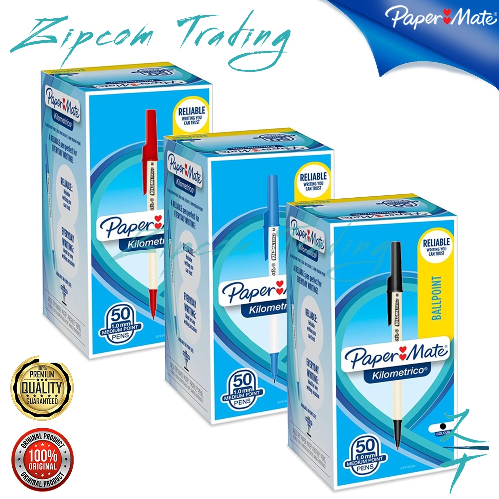 PAPERMATE KILOMETRICO BALL PEN (50Pcs/1Box) | Shopee Singapore
