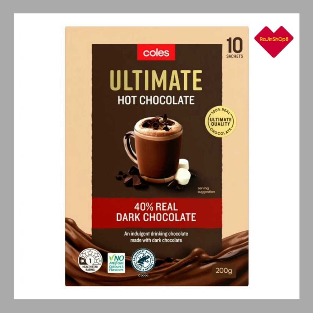 Coles Ultimate Hot Chocolate ,10 sachets 200g | Shopee Singapore