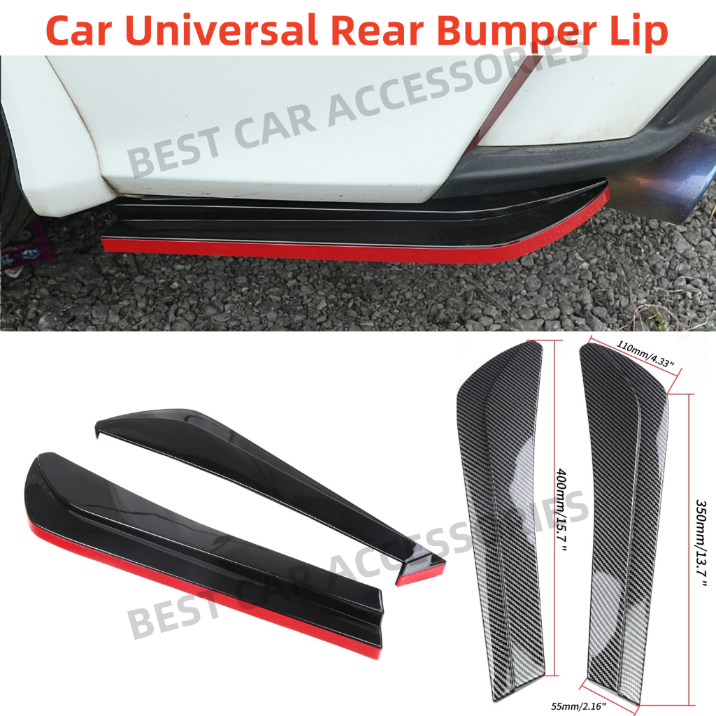 Car Universal Rear Bumper Lip Diffuser Winglet Wings Anti-crash ...