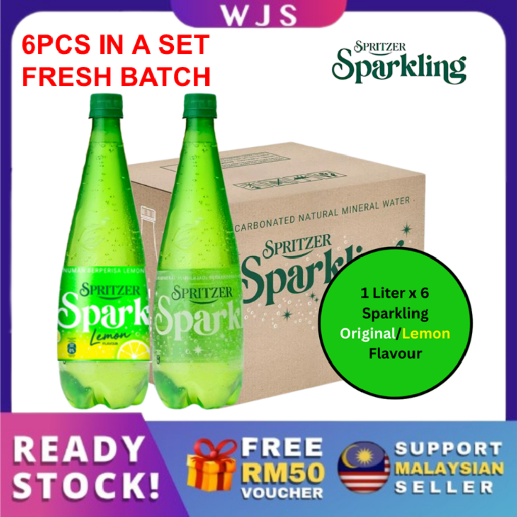 FREE RM50 VOUCHER MLQ 6pcs 1L Spritzer Sparkling Natural Mineral Water Spritzer Sparkling Water ...