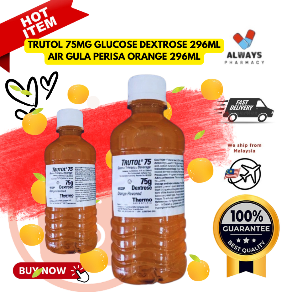 TRUTOL 75 GLUCOSE TOLERANCE BEVERAGE 296ML | TRUTOL 75MG GLUCOSE ...