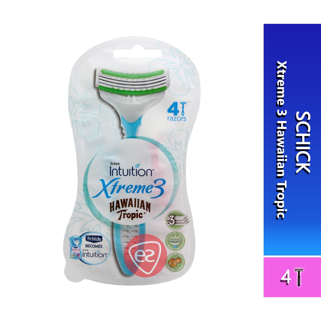 Schick Intuition Xtreme 3 Hawaiian Tropic Women's Disposable Razor (4 ...