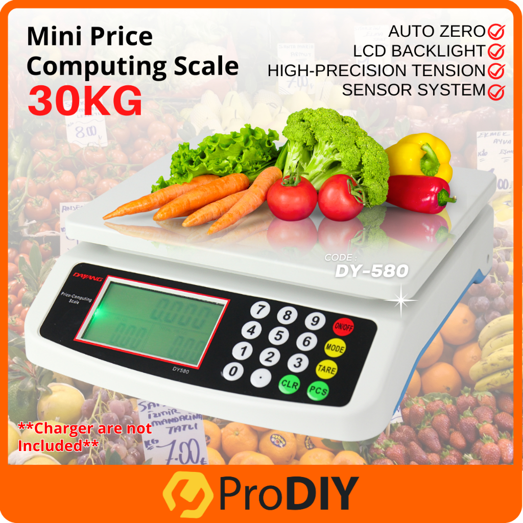 30kg / 40kg Digital Weight Scale Price Computing Food Meat Produce Auto ...
