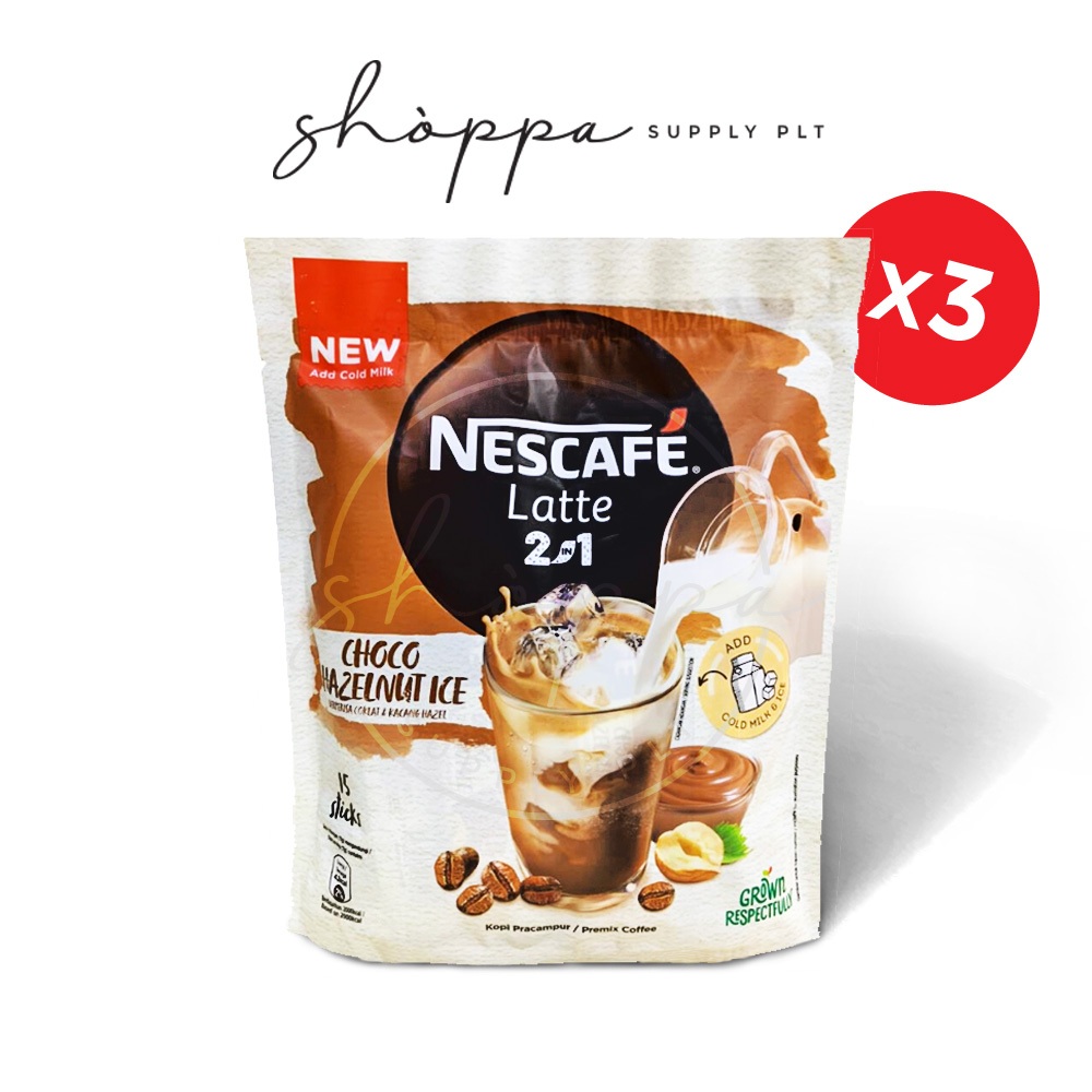 SHOPPA Nescafe Latte 2in1 CHOCO HAZELNUT ICE Premix Coffee | (15s x 11g ...
