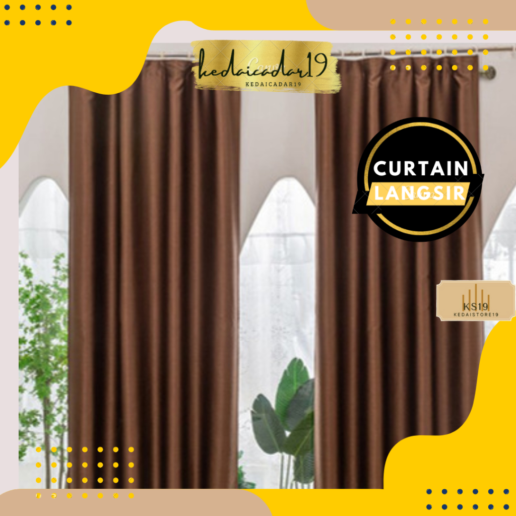 KEDAICADAE19 Semi Blackout Plain Minimalism Color French Pleat Langsir ...