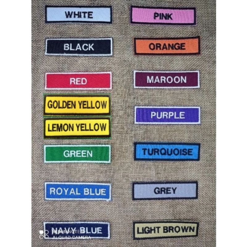 Nama tag sulam | nama embroidery | name tag sekolah | nametag | Shopee ...