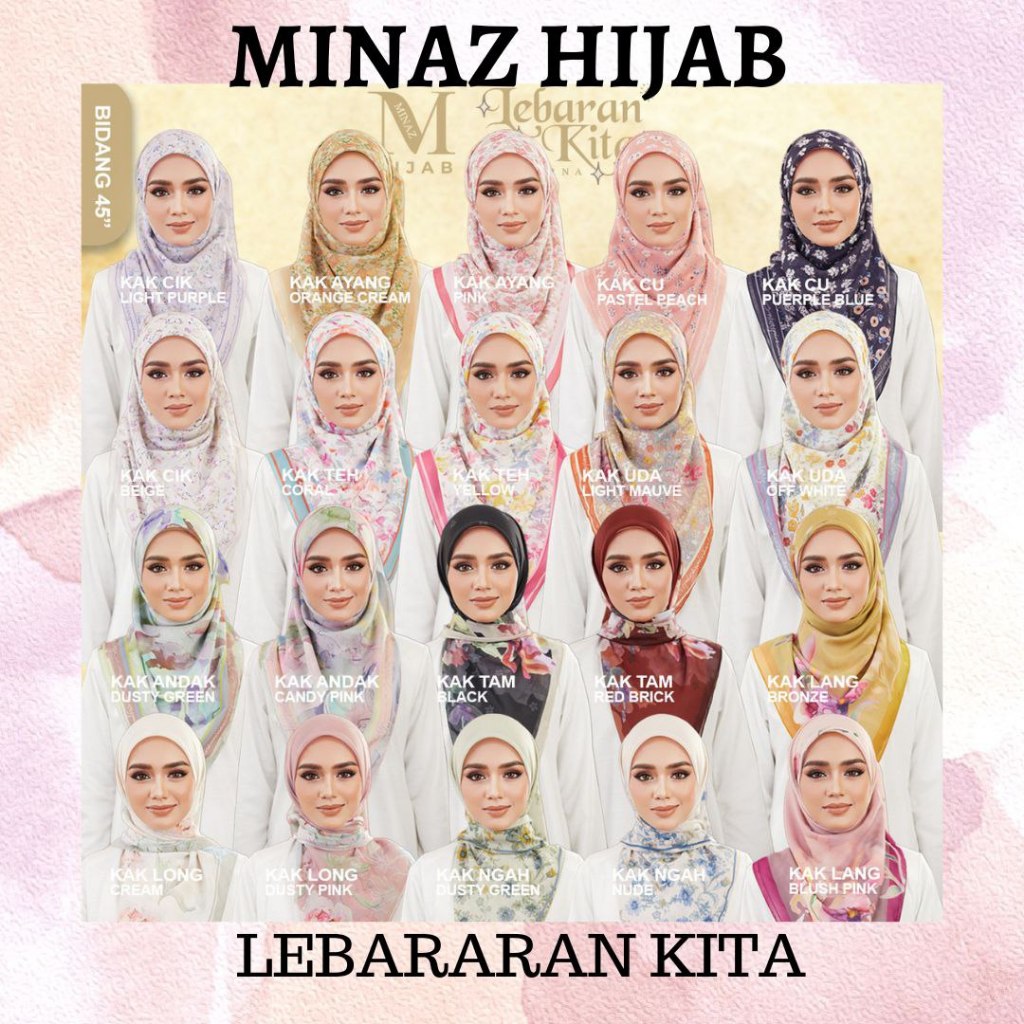 Latest Minaz Hijab | Our Eid | Tudung Bawal Cotton Voile Field 45 ...