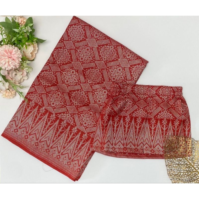 Sampin Sedon Adult / children songket soft Yellow embroidered silver ...