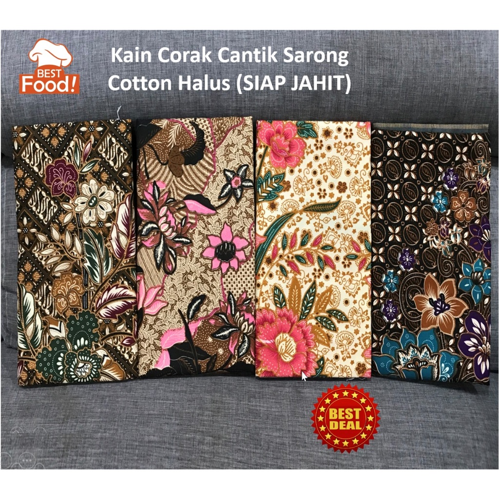 Sarong Batik Pattern Fabric (You Can Choose Pattern) 114 cm x 94 cm ...