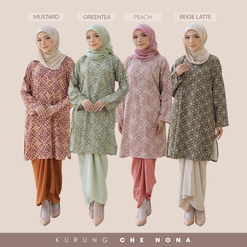 Elle ZAHRAA KURUNG CHE NONA BAJU KURUNG Modern Edge Split PARIO Fabric ...