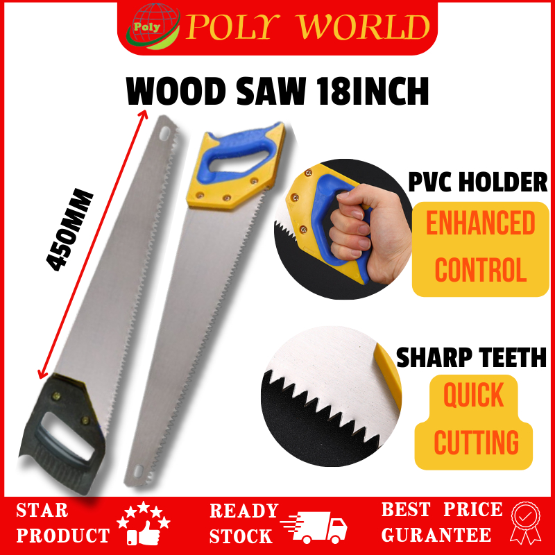 High Quality 18 Inch 450mm Wood Hand Saw DIY Ply Timber Gardening Saw ...