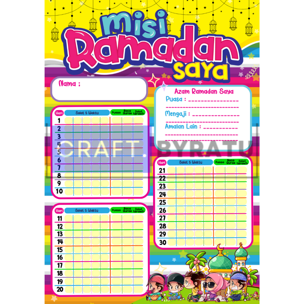 SAYA Ramadan Chart | Ramadan Mission | Ramadan Chart | Ramadhan Mission ...