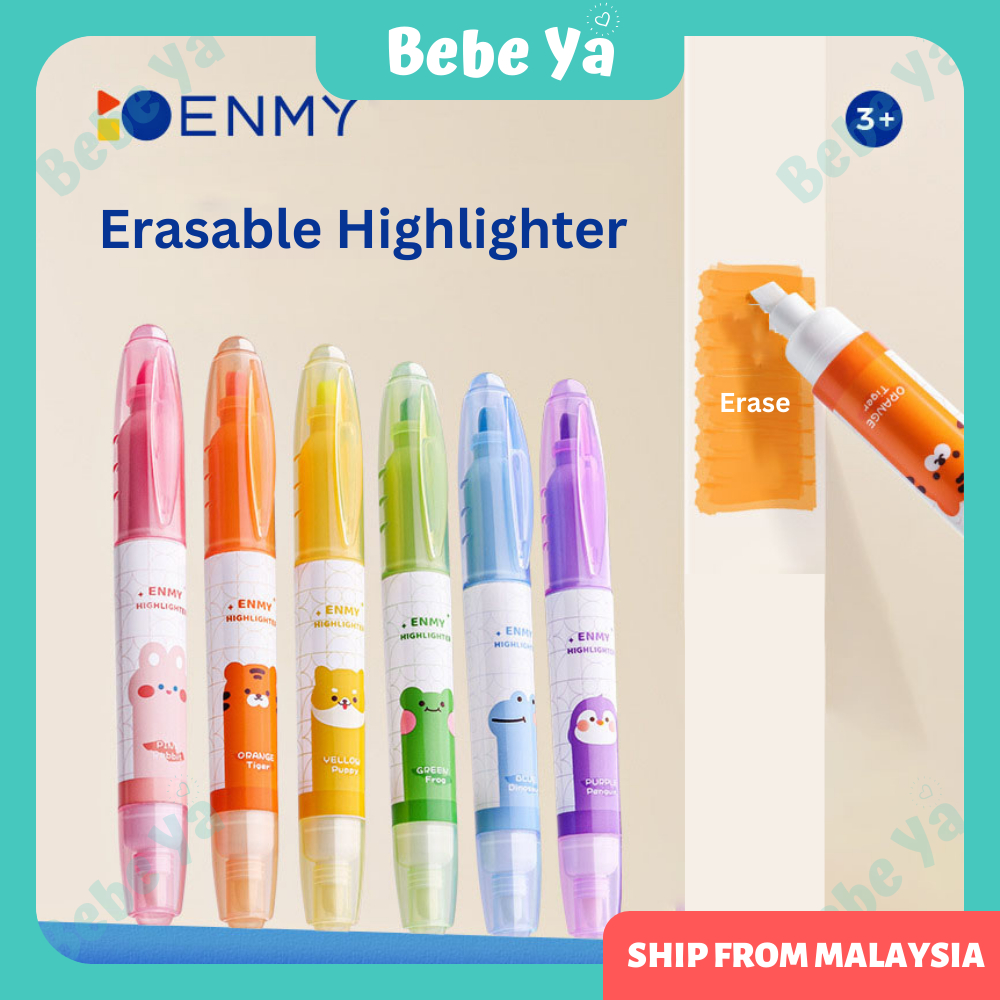Enmy Erasable Highlighter Pen Set 6 pcs - Morandi Highlight Pen Eye ...