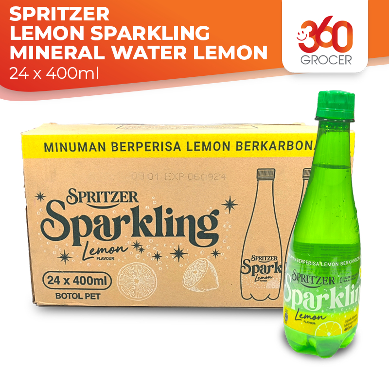 SPRITZER LEMON SPARKLING NATURAL MINERAL WATER LEMON - 24 x 400ML | Shopee Singapore