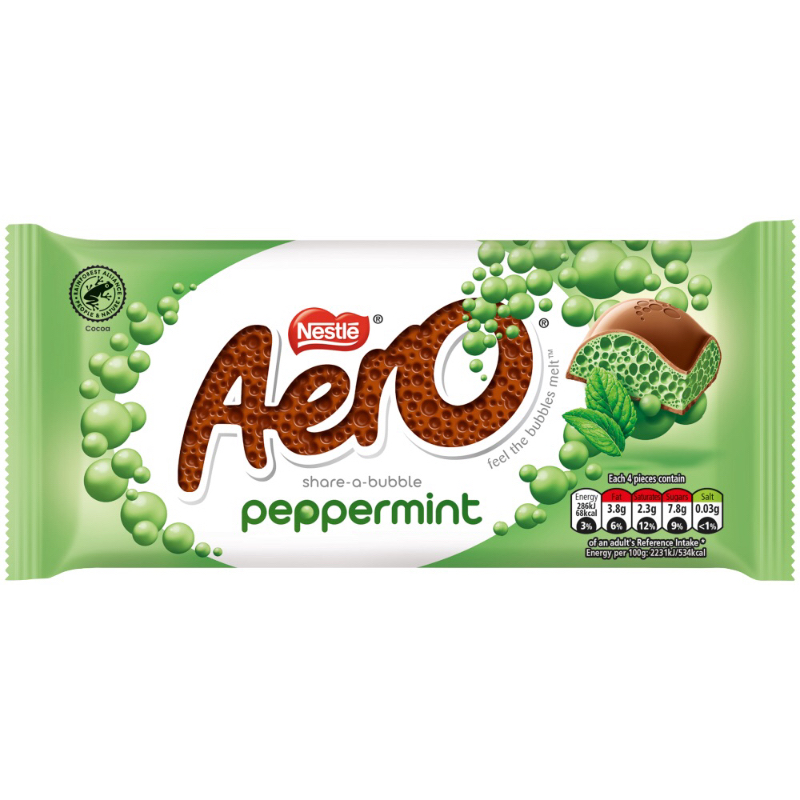 Nestle Aero Peppermint Mint Chocolate Bar 90gram | Shopee Singapore