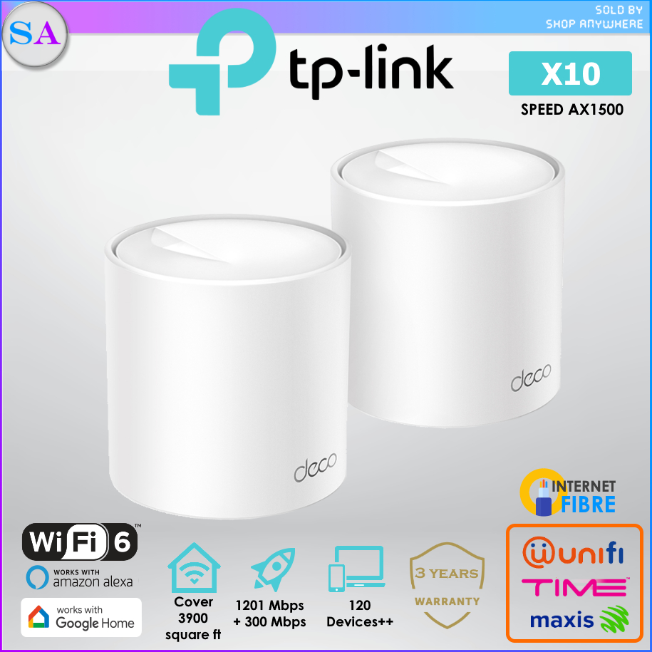 TP-Link Deco X10 AX1500 Ai Driven Mesh WiFi 6 Whole Home Wireless ...