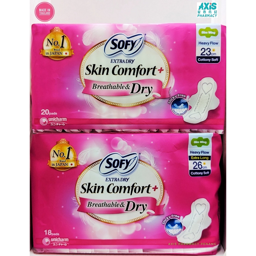 SOFY EXTRA DRY SKIN COMFORT+ Breathable&Dry Sanitary Pads SLIM WING ...