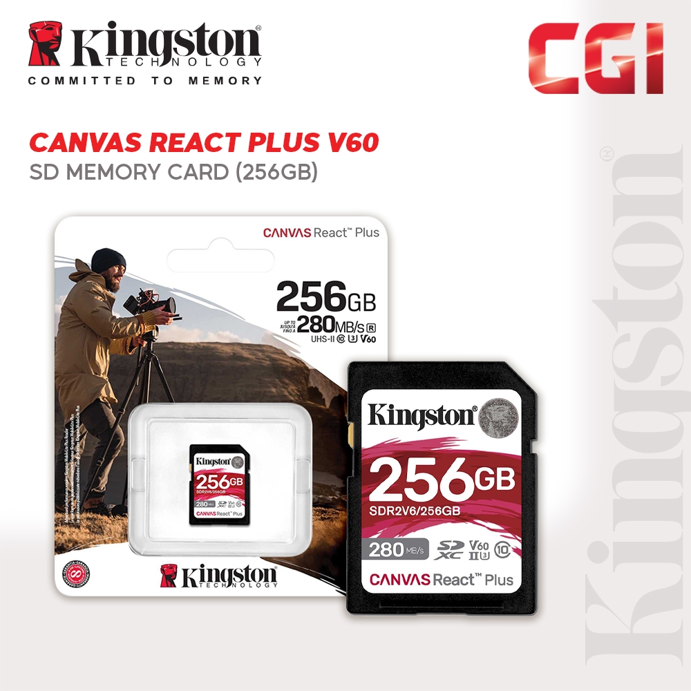 Kingston 256GB Canvas React Plus V60 UHS-II SD Memory Card - SDR2V6/256GB | Shopee Singapore