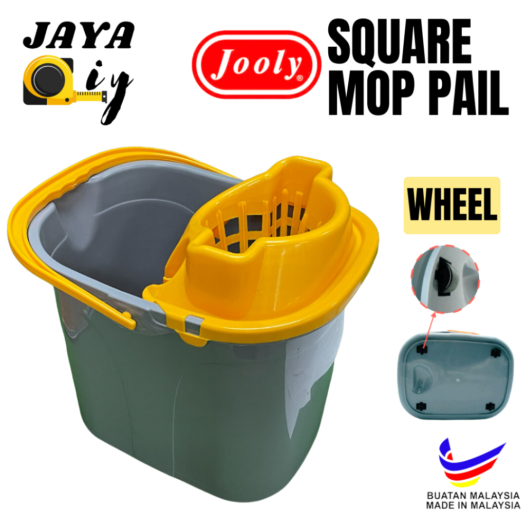 PREMIUM Jooly Plastic Mop Bucket With Wheel / Mop Pail With Wheels ...