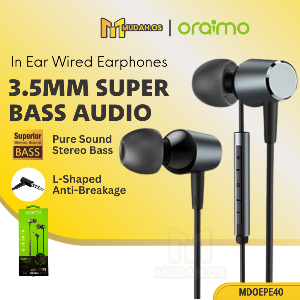 ORAIMO High Quality Wired Super Stereo With Mic For HD Call Android In ...