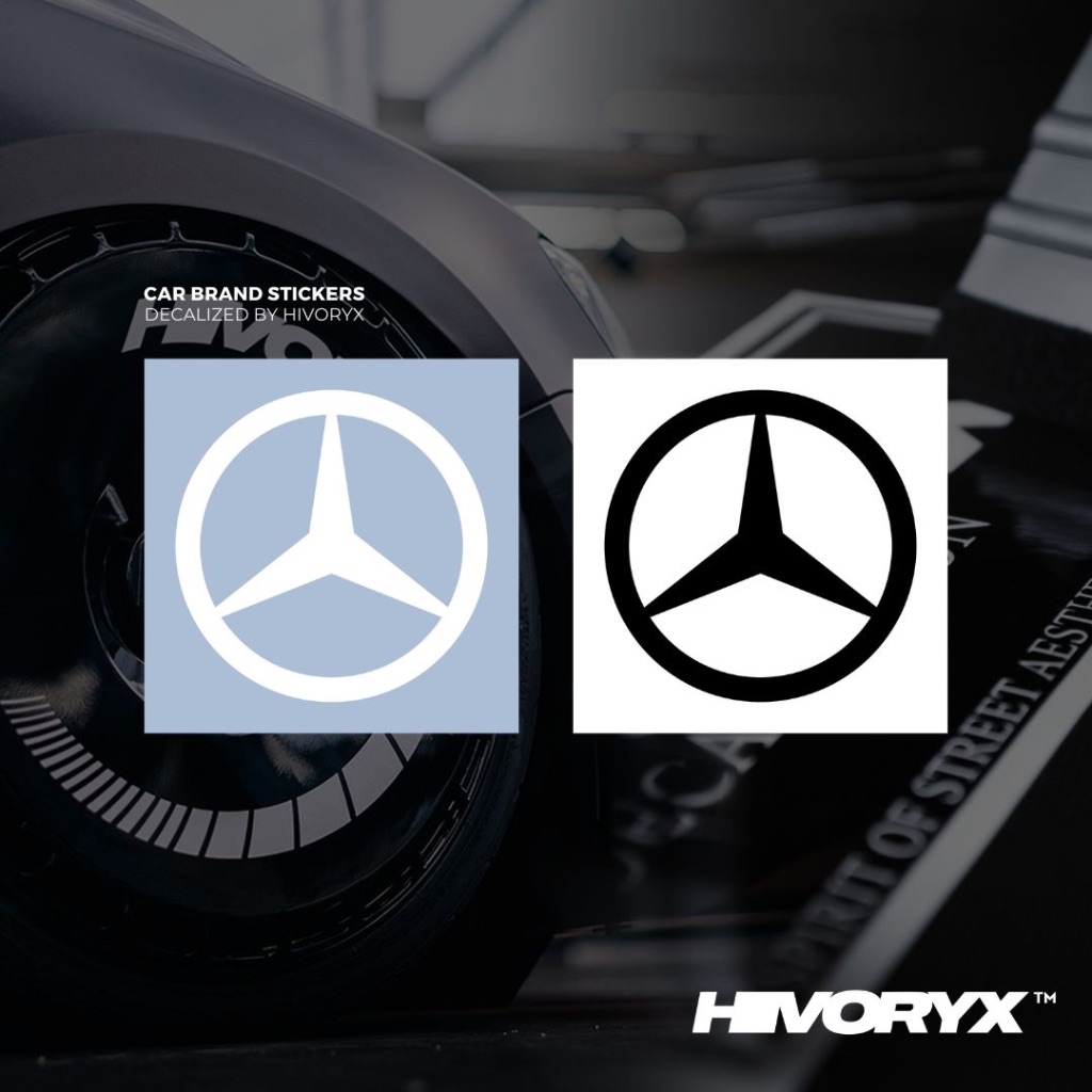 「MERCEDES LOGO STICKER」CAR BRAND SERIES CAR DECAL AUTOMOTIVE DIE-CUT ...