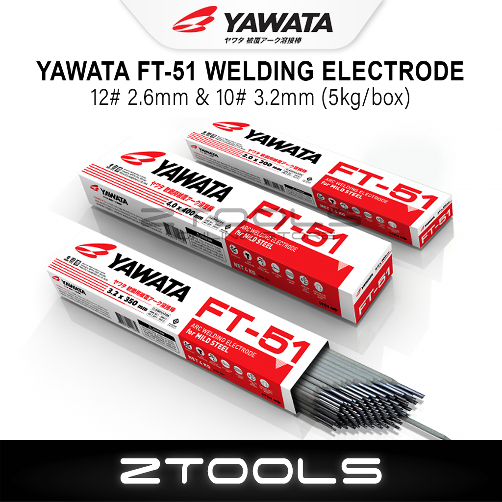 (5kg/box) 12 2.6mm & 10 3.2mm Yawata MMA Welding Rod Arc Welding Electrode Mild Steel Besi Iron ...