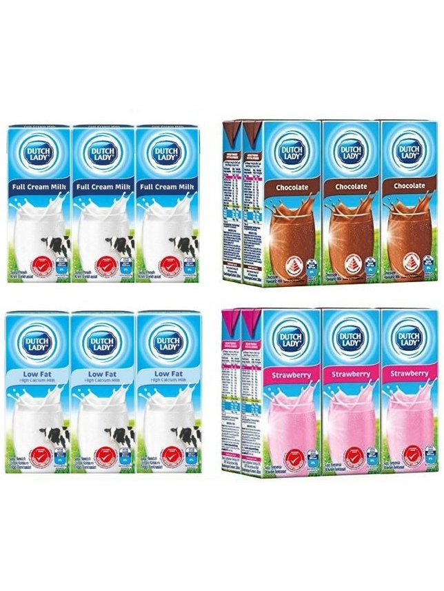 Dutch Lady Milk Drink Full Cream/Chocolate/Strawberry 200mlx24 | Shopee ...