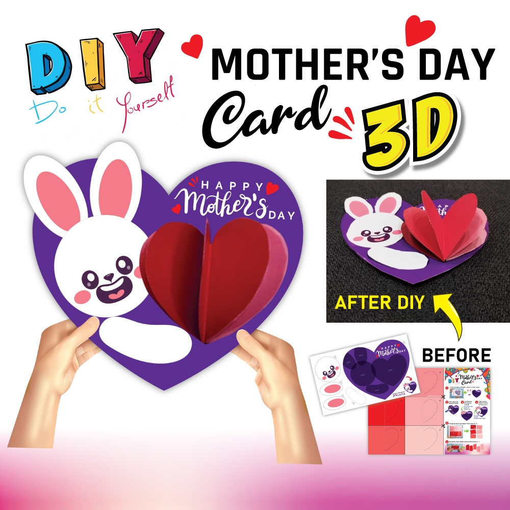 Kad Hari Ibu Mother day Greeting Card 3D Kraf DIY Craft DIY hadiah Hari ...