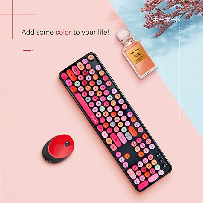 MOFII Sweet Wireless Keyboard Mouse Set Office PC Typo Laptop Table ...