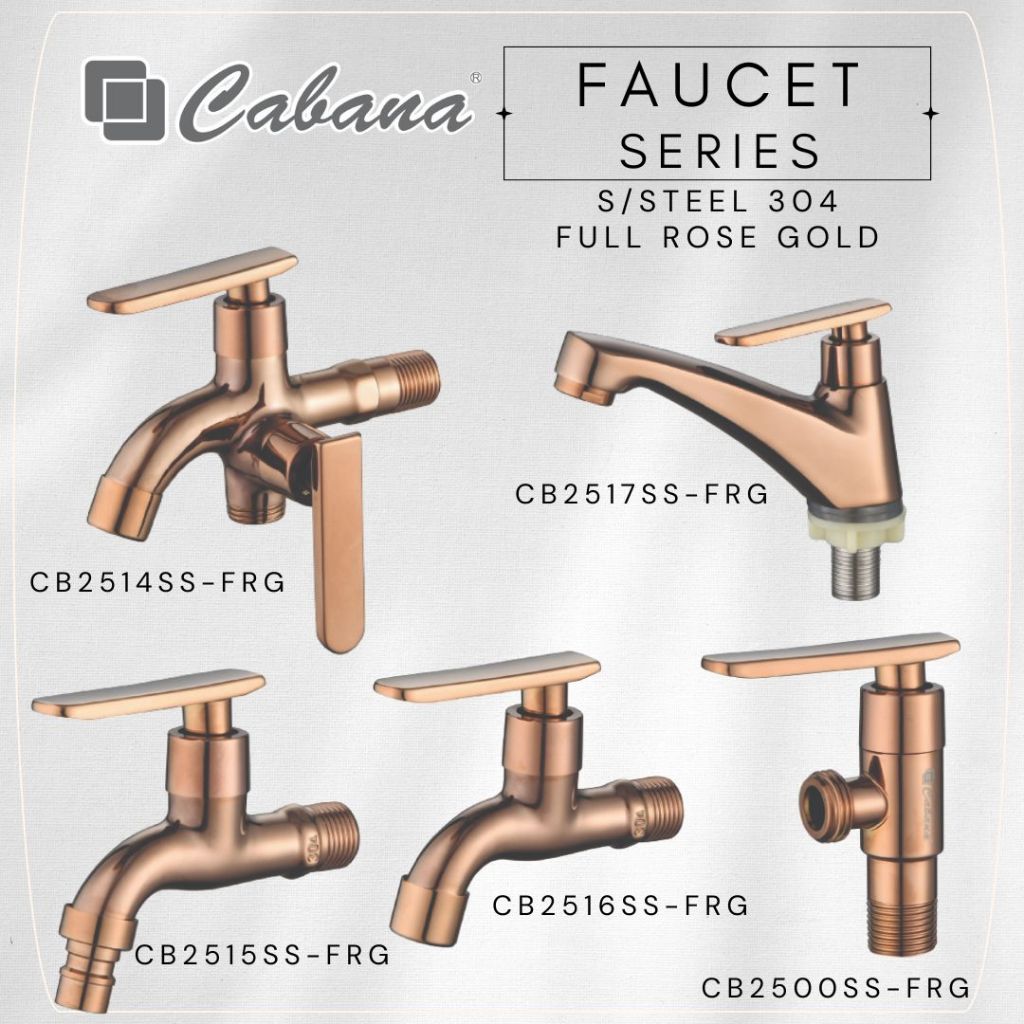 CABANA Bathroom Full Rose Gold Stainless Steel 304 Angle Valve/Wall ...