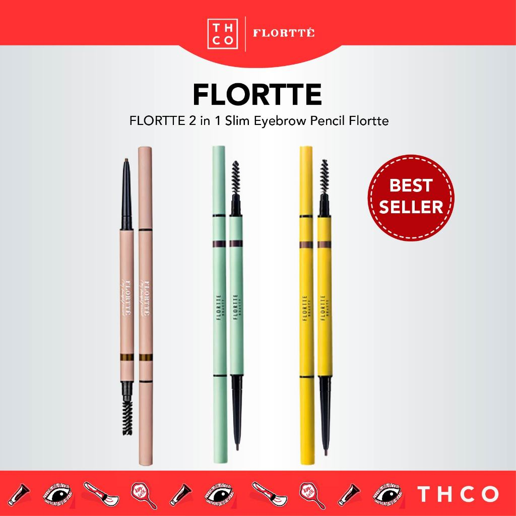 FLORTTE 2 In 1 Slim Eyebrow Pencil 花洛莉亚旋转双头精细眉笔 | Shopee Singapore