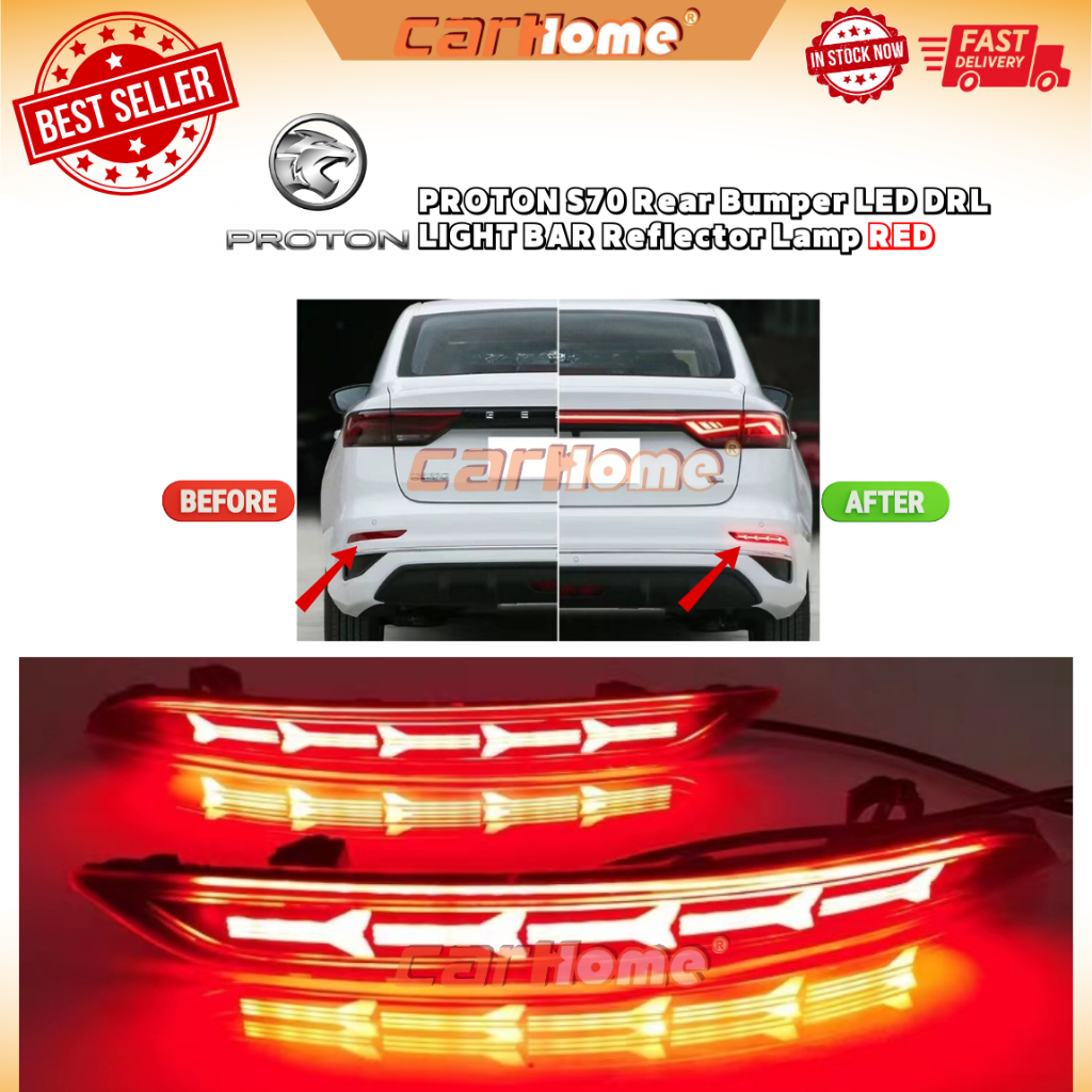 PROTON S70 Rear Bumper LED DRL LIGHT BAR S70 Rear Bumper Reflector Lamp ...