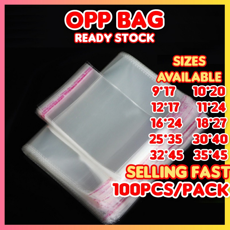 Opp Plastic Bag 100pcs Self Adhesive Bag Clear Packing Clear Plastik ...