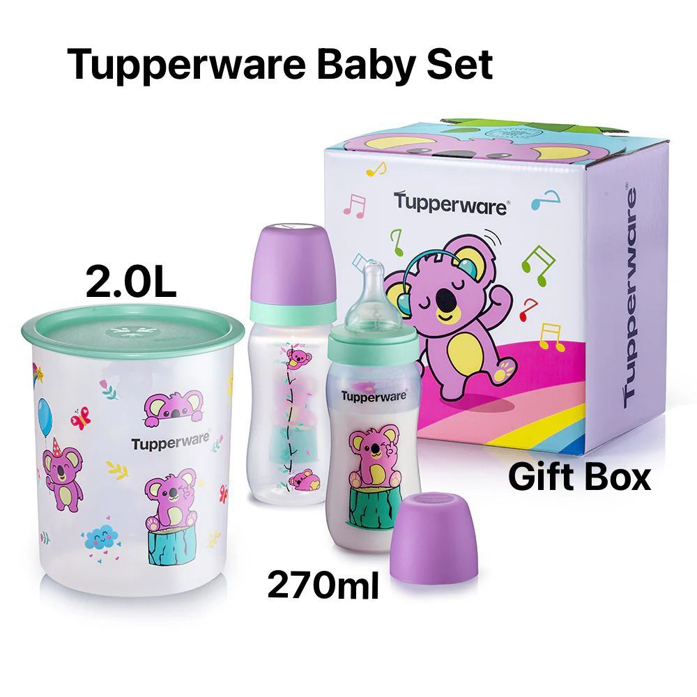 8'6225 Tupperware Baby Bottle Set/ Baby Feeding Set/Baby Set/ Botol ...