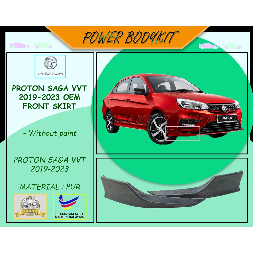 Proton Saga VVT 2019-2024 OEM Front Skirt 2019 2020 2021 2022 2023 2024 ...