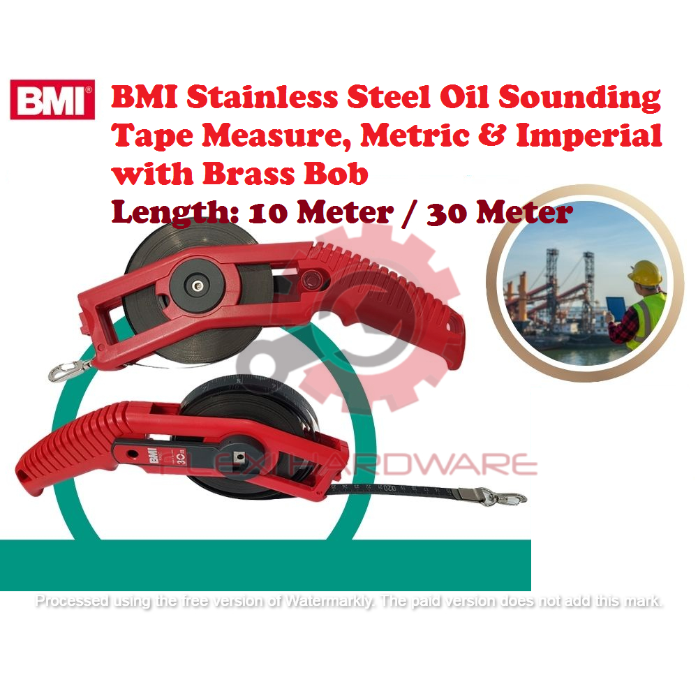 BMI Stainless Steel Oil Sounding Tape Measure, Metric & Imperial with ...