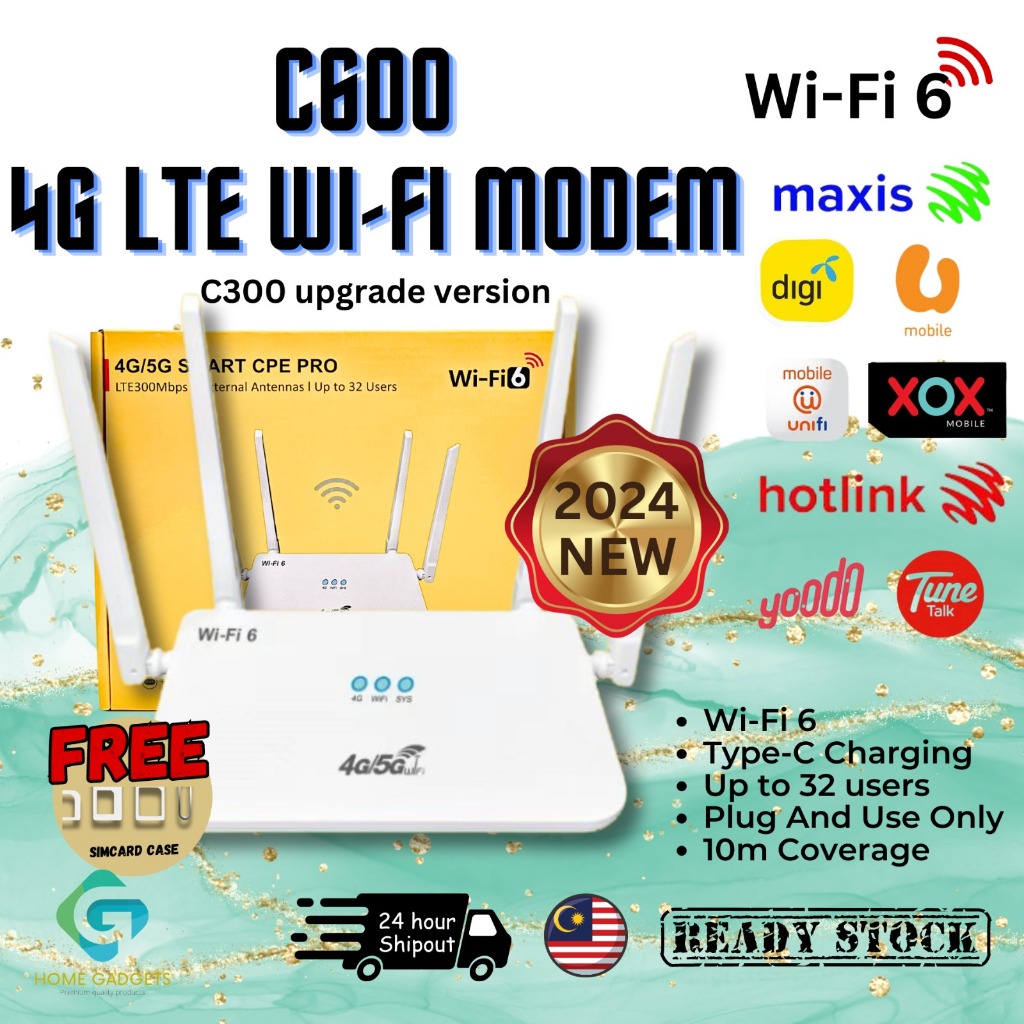 2024 C600 4G CPE Wifi Modem Version C300 Upgrade Wifi Router Home Sim ...