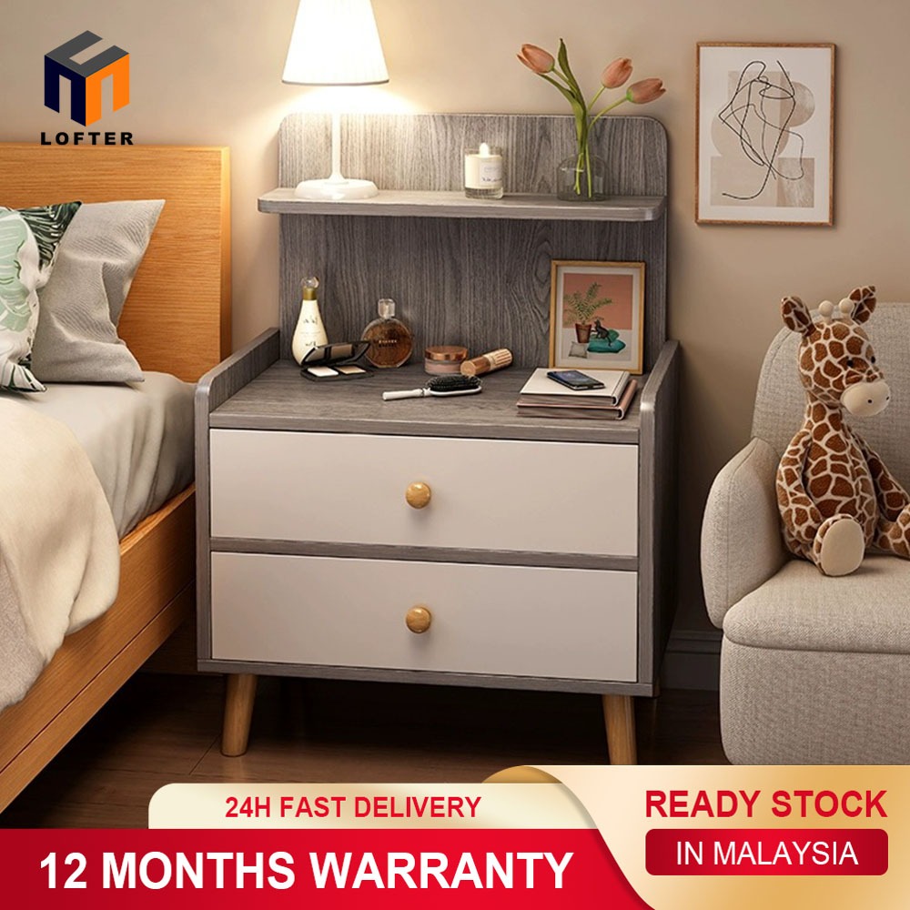 【24H Ship】Bedside Table Side Table Bedroom Modern Nightstand Sofa Side ...