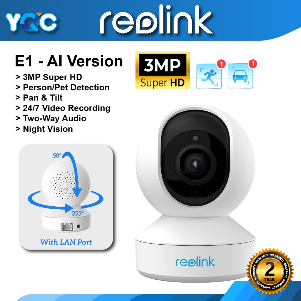 Reolink E1-V2 AI With Person/Pet Detection Lan Port Wireless PT Smart ...