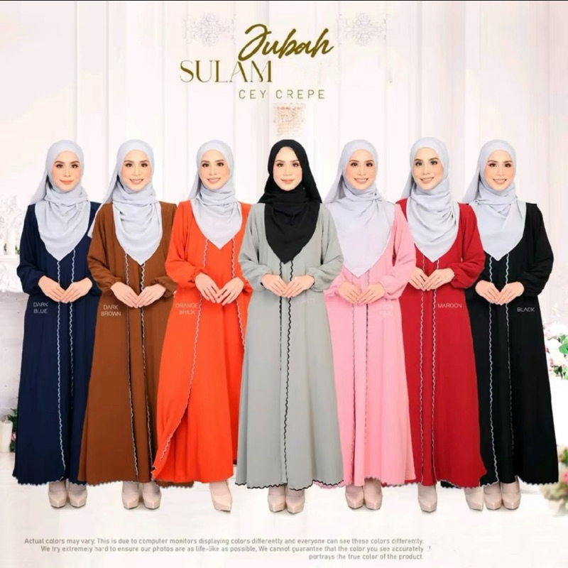 JUBAH SULAM 2 LYER/ JUBAH IRONLESS/ JUBAH SULAM/ FASHION MUSLIMA ...