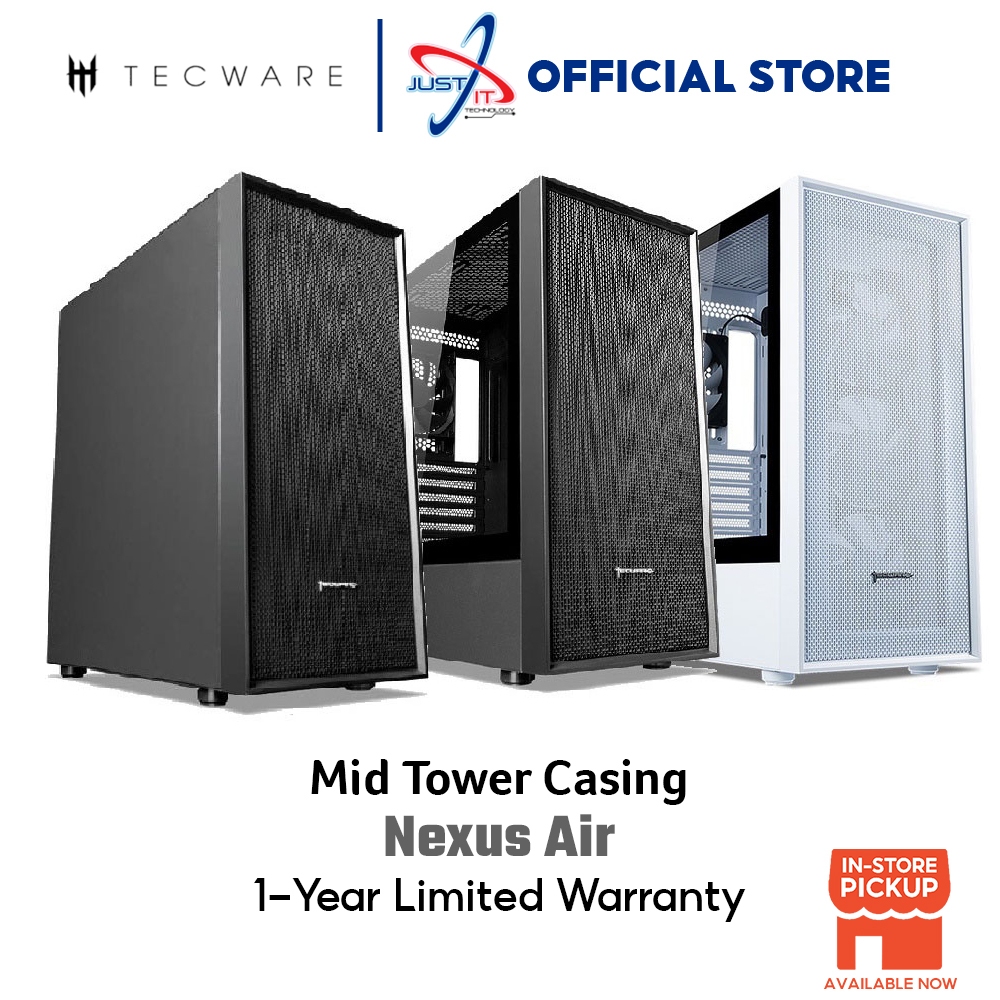 TECWARE NEXUS AIR TG / STEEL ATX Gaming Case (Black / White) | Shopee ...